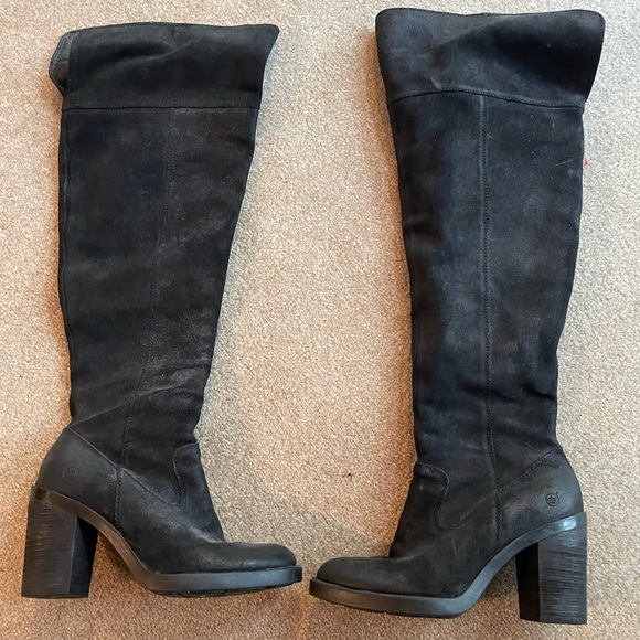 Born | Shoes | Born High Heel Black Suede Boots | Poshmark